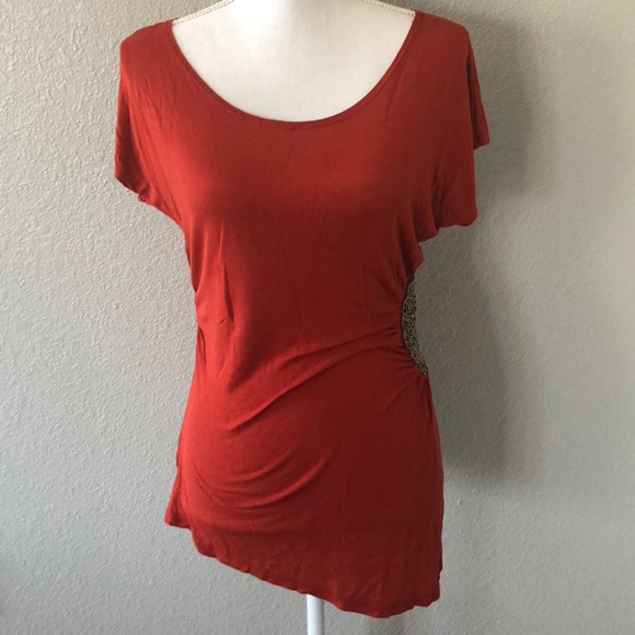 bleeker and mcdougal | Tops | Asymmetrical Burnt Orange Top | Poshmark